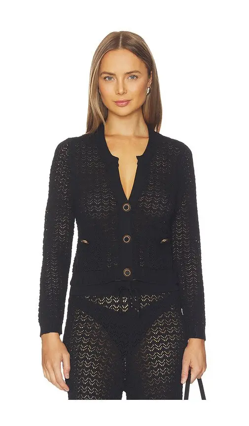 L'Agence Orla Pointelle Knit Cardigan