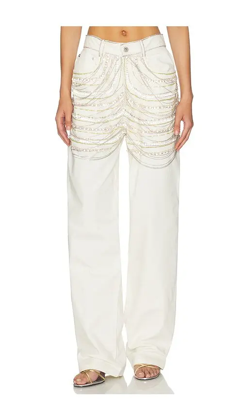 Lapointe Embroidered Straight Leg Pant