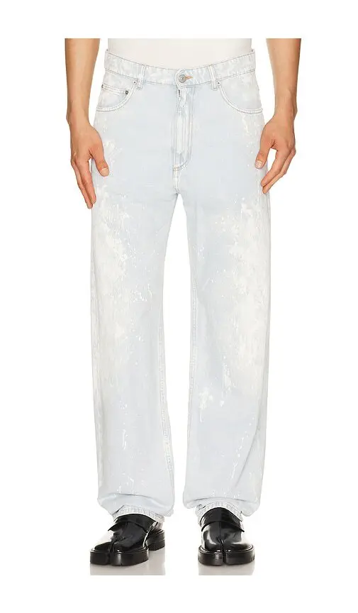 MAISON MARGIELA Paint Splattered Denim Jeans - Blue