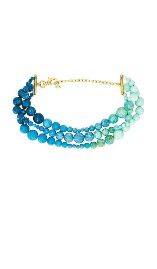 Lele Sadoughi Riviera Diana Triple Row Necklace - Teal