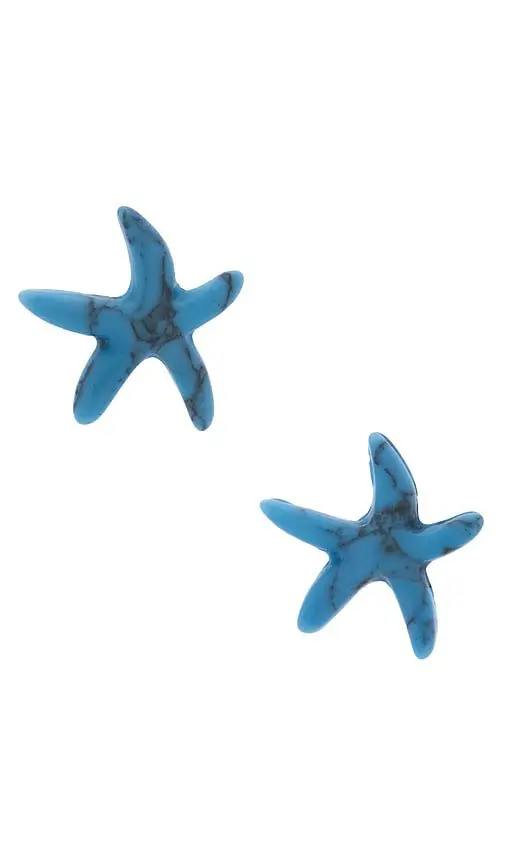 Lele Sadoughi Starfish Stud Earrings In Faux Turquoise - Blue