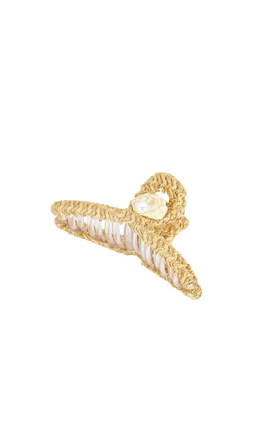 Lele Sadoughi Raffia Shell Claw Clip - Neutral