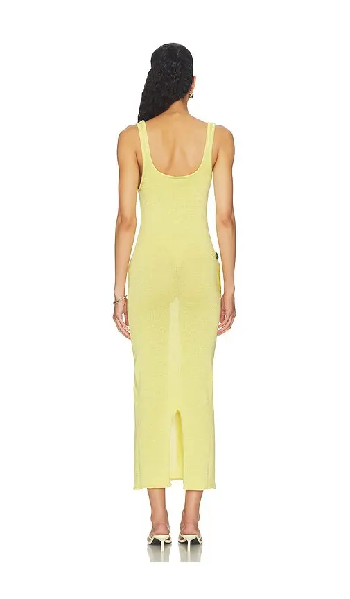 LESLIE AMON Citron Tank Knit Maxi Dress In . Also