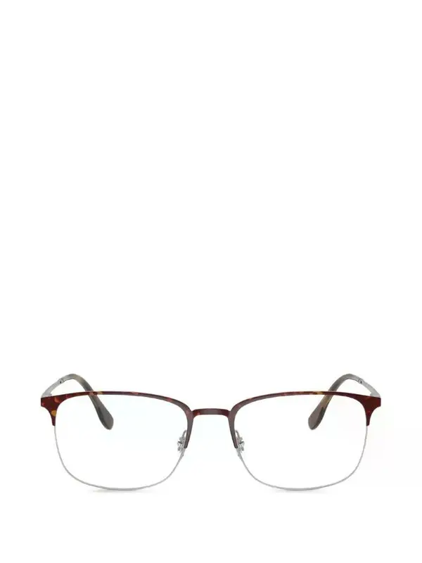 Ray-ban Square Frame Eyeglasses With Tortoiseshell Accents - Brown