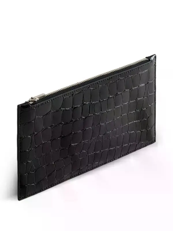 YU MEI Hannah Crocodile-embossed Leather Pouch