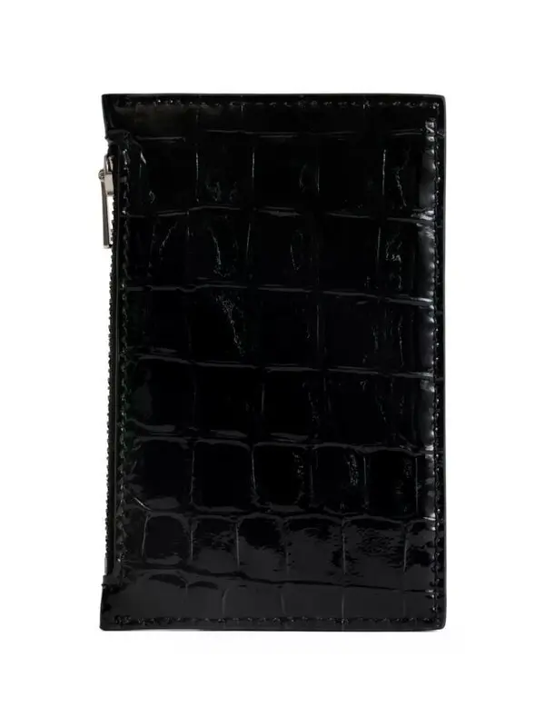 YU MEI Frank Crocodile-embossed Leather Cardholder