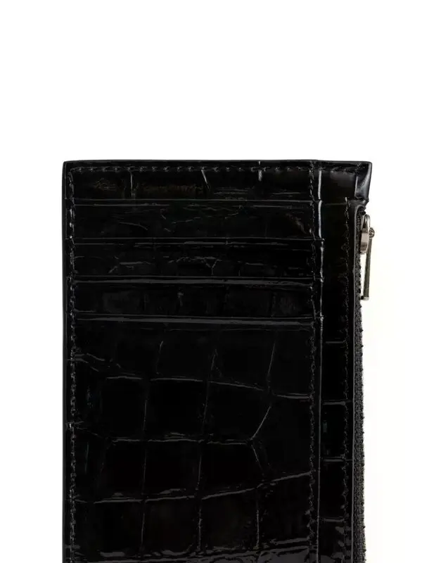 YU MEI Frank Crocodile-embossed Leather Cardholder