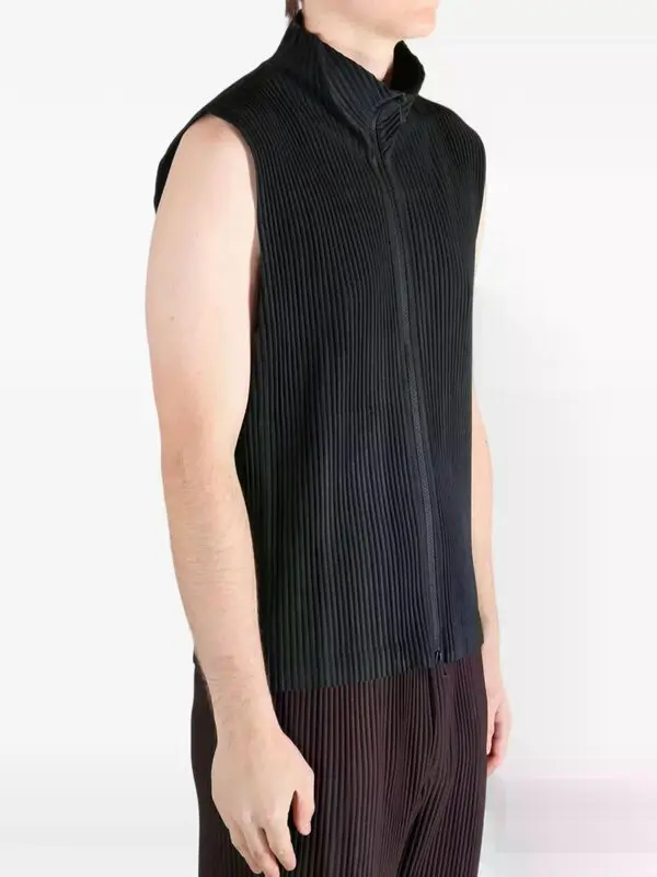 Issey Miyake Pleated Zip-up T-shirt