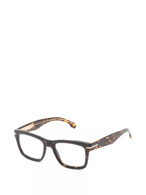 BOSS Tortoiseshell-effect Square-frame Glasses - Brown