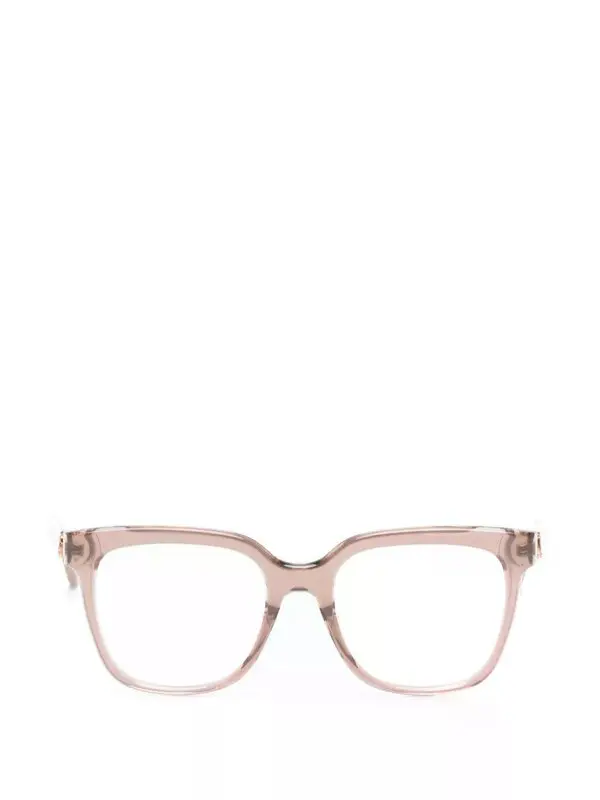 JIMMY CHOO Jc Logo-plaque Square-frame Glasses - Brown