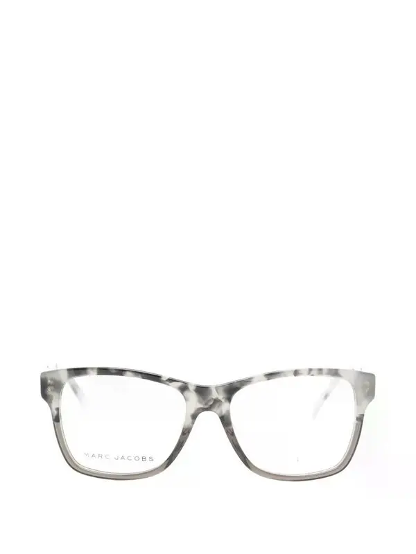 Marc Jacobs Tortoiseshell Pattern Full Rim Rectangle Eyeglasses - Grey