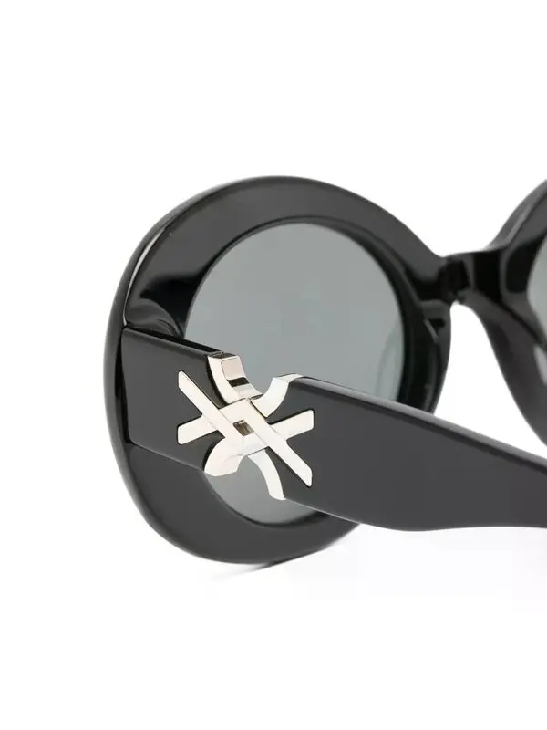 BENETTON Logo Plaque Round Frame Sunglasses