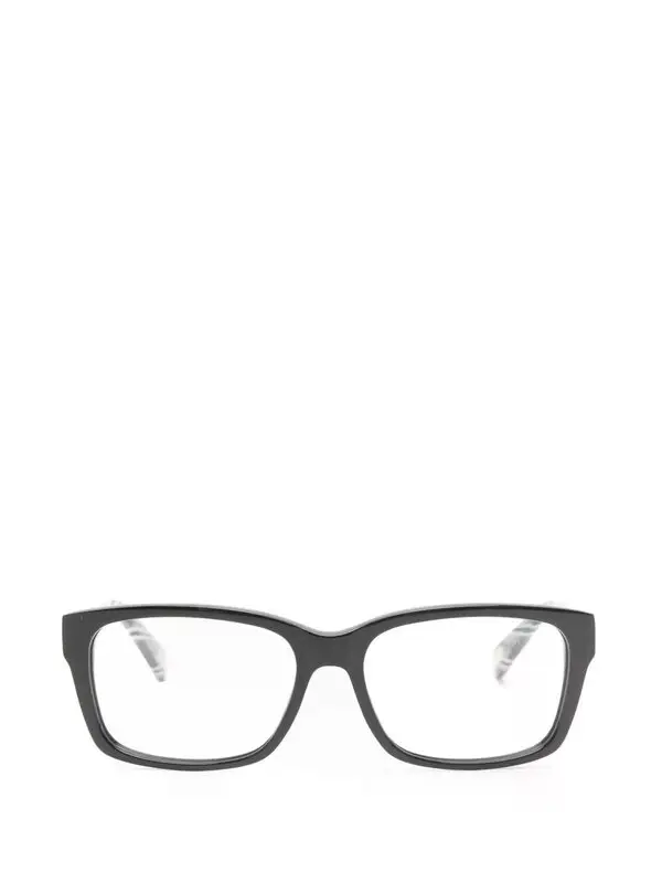 Marc Jacobs Rectangle-frame Glasses With Striped Arms - Black