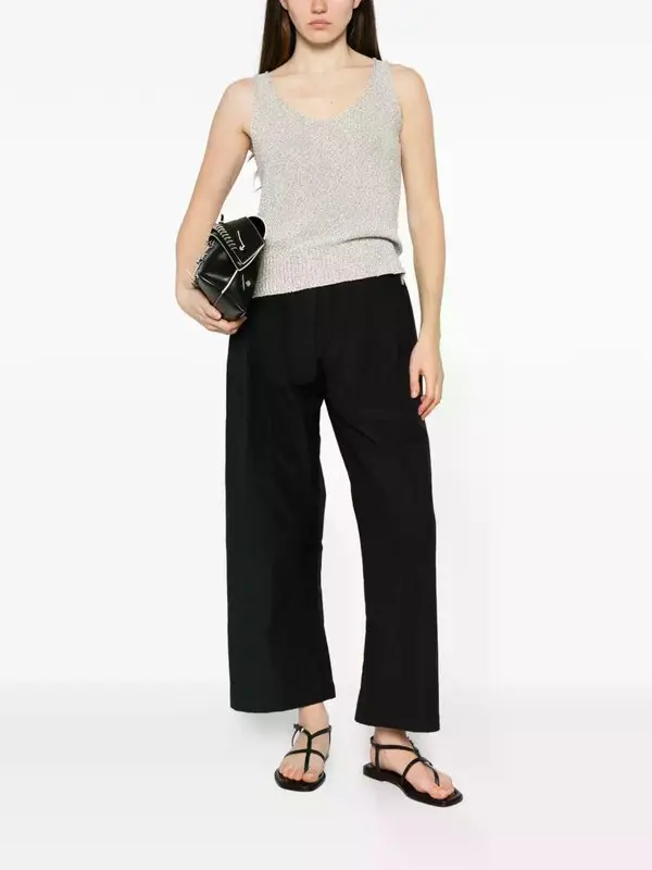 PANICALE Ribbed-trim V-neck Sleeveless Top