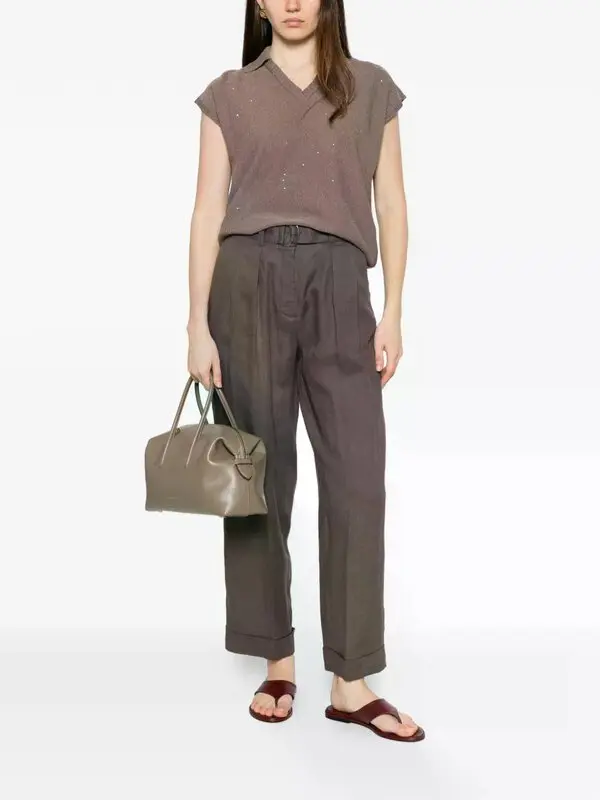 PANICALE Sequined V-neck Top