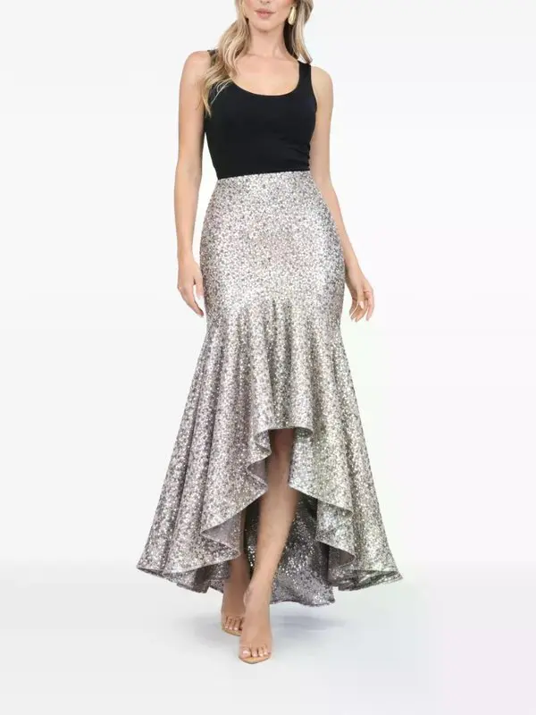 ROSERRY Tango Sequin-embellished Ruffled High-low Hem Skirt