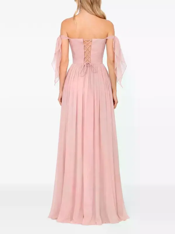 ROSERRY Elizabeth Off-the-shoulder Lace-up Gown