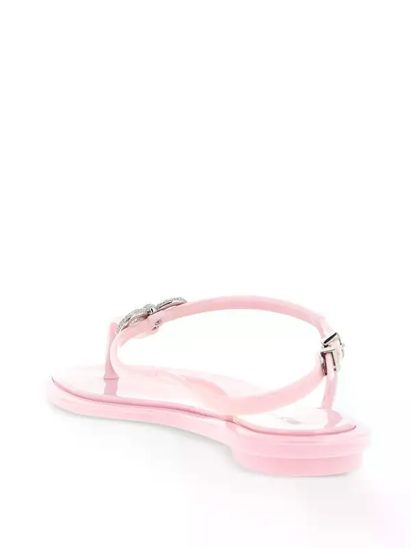 Mach & Mach Double Bow Crystal-embellished Flat Sandals - Pink