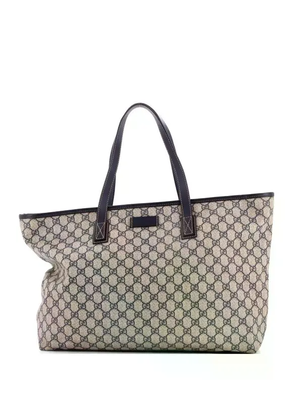 Gucci Plus Gg Coated Canvas Large Tote Bag - Blue