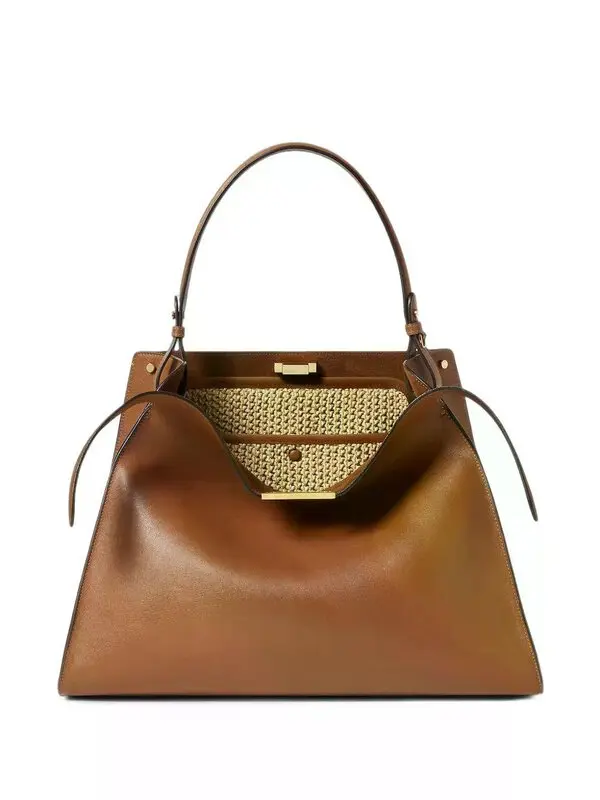 Fendi Medium Way Leather Tote Bag - Brown