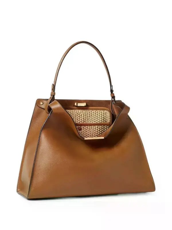 Fendi Medium Way Leather Tote Bag - Brown