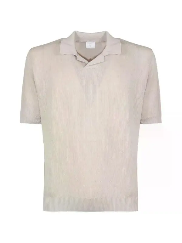 Eleventy Short-sleeve Polo Sweater - Neutrals