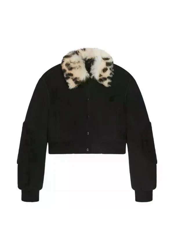 Givenchy Faux Fur Collar Cropped Jacket