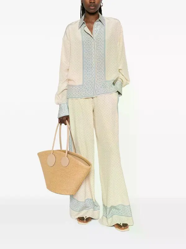 Ermanno Scervino Geometric Print Palazzo Pants - Neutrals