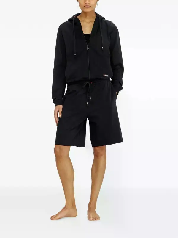 DIESEL® Peached Raw-edge Cotton Shorts - Black
