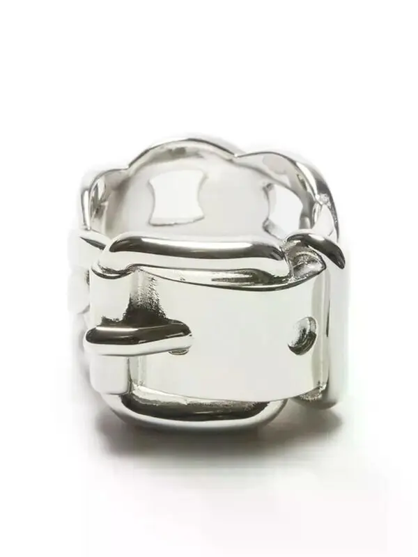 Acne Studios Chain Detail Buckle Ring - Silver