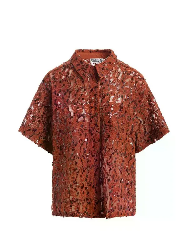 Essentiel Antwerp Embellished Short-sleeved Shirt - Red