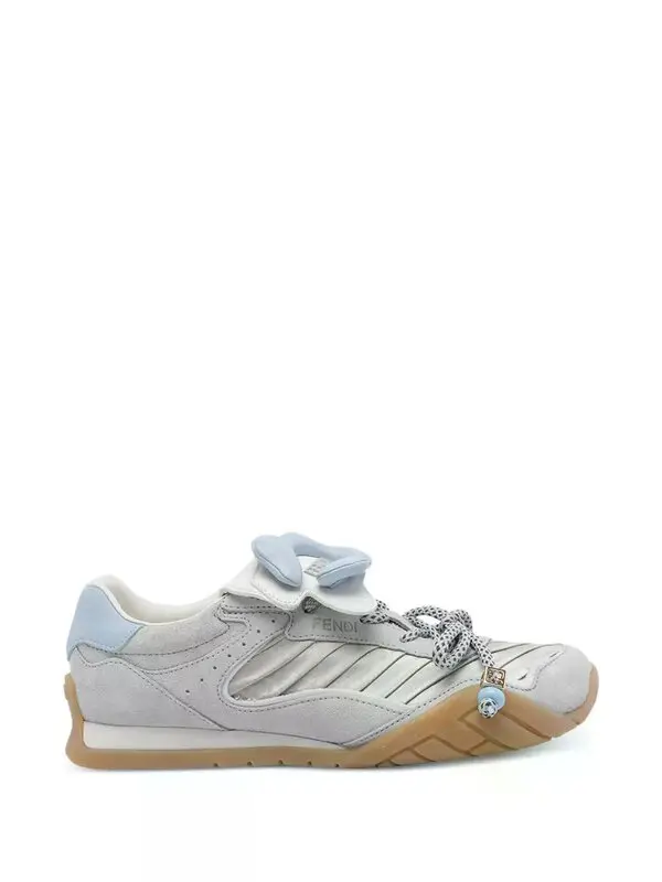 Fendi Wave Sneakers With Flower-patch Detail - Grey