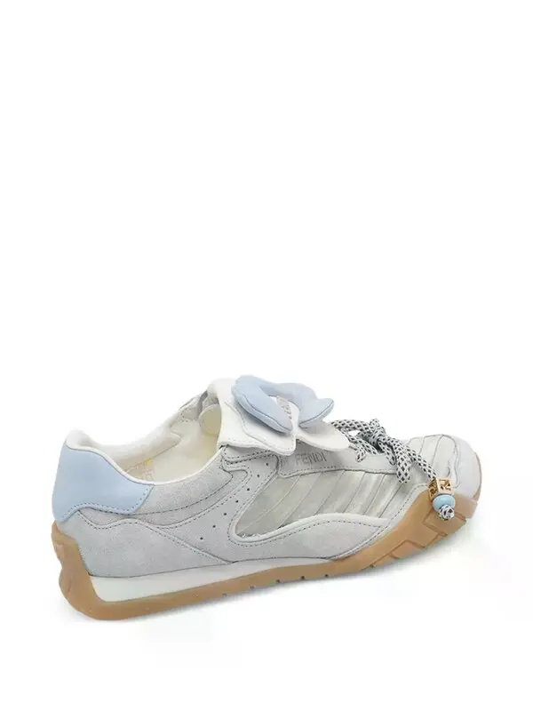 Fendi Wave Sneakers With Flower-patch Detail - Grey