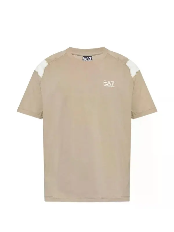 EA7 Logo-print T-shirt - Neutrals