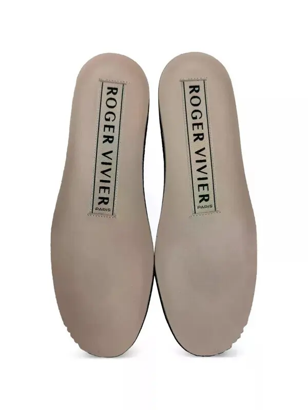 ROGER VIVIER Leather Crystal Embellished Ankle Boots