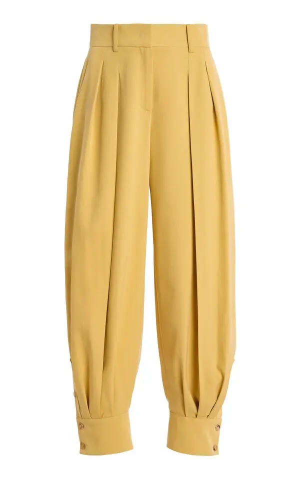 Michael Kors Silk Gabardine Tapered Trousers - Nude