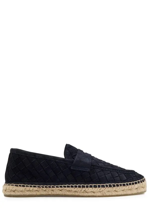 CastaÑer Nilo Braided Suede Espadrille Loafers - Navy