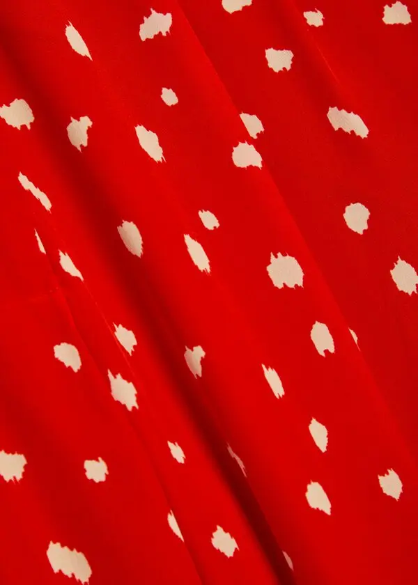 BLAZÉ MILANO Polka Dot Silk Straight-leg Trousers