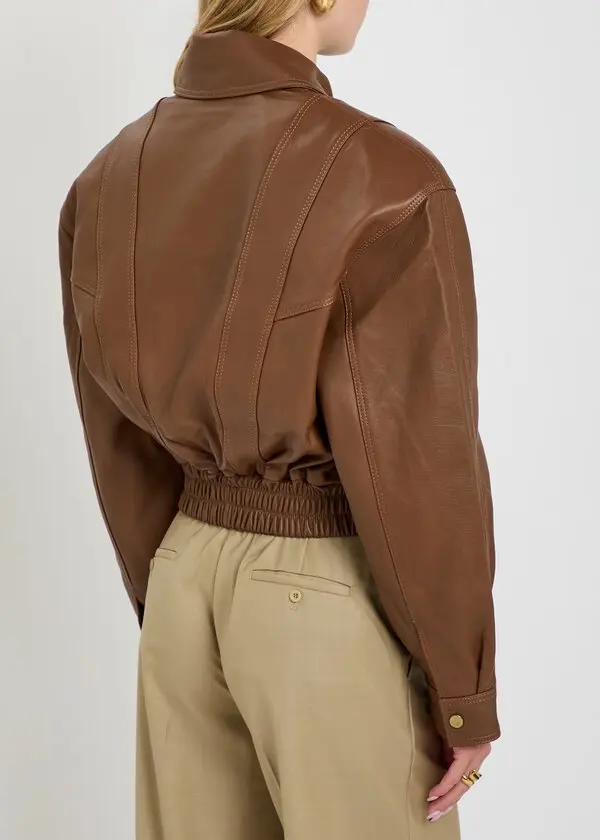 Ronny Kobo Samson Panelled Leather Jacket - Brown