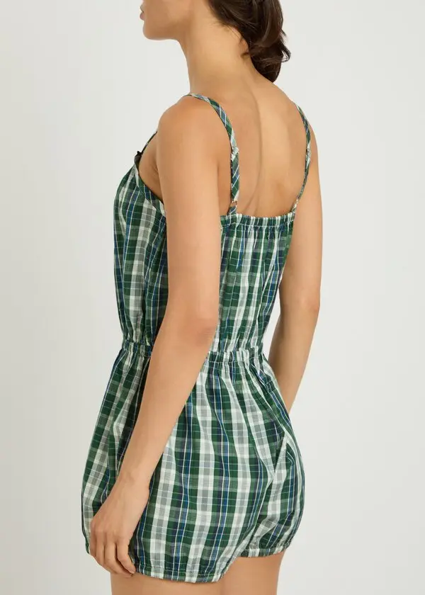 Suzie Kondi Checked Cotton-poplin Romper