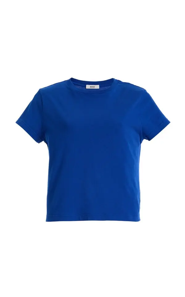 AGOLDE Adine Shrunken Cotton T-shirt - Blue