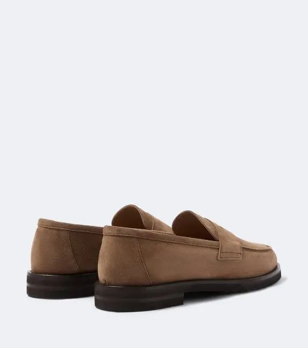 Thom Sweeney Suede Penny Loafers