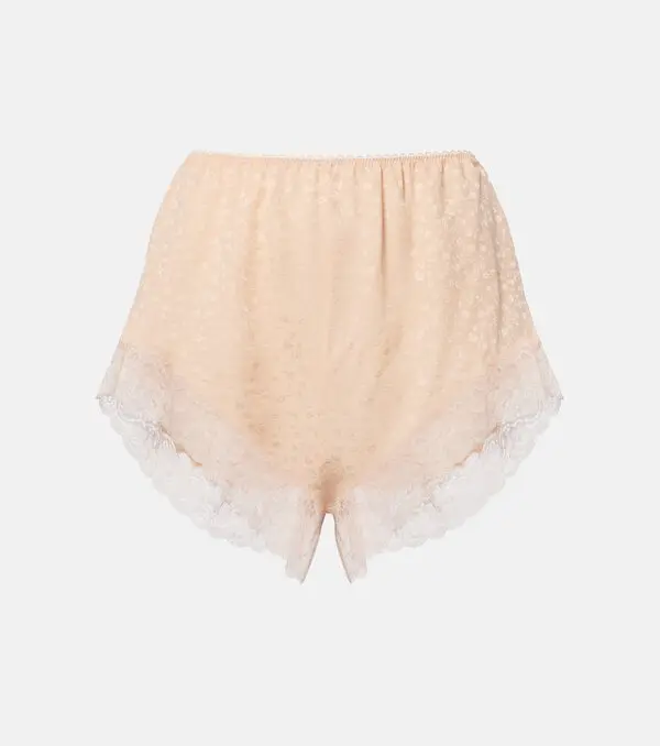 Chloé Lace-trimmed Silk Jacquard Shorts - Pink