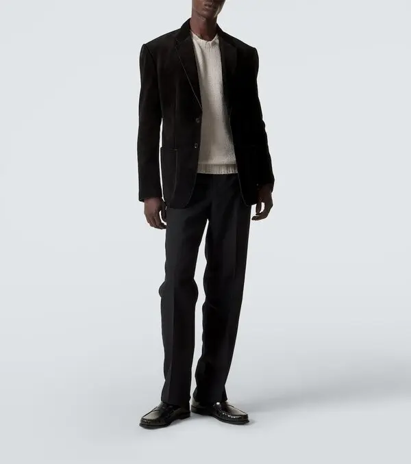 Thom Sweeney Wool Straight Leg Trousers