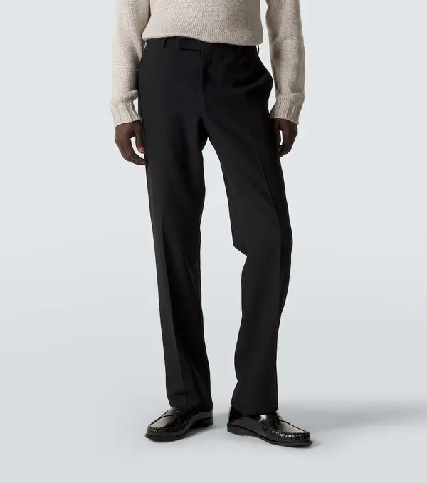 Thom Sweeney Wool Straight Leg Trousers