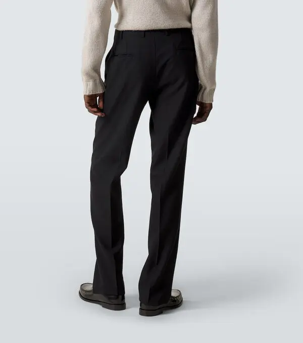 Thom Sweeney Wool Straight Leg Trousers