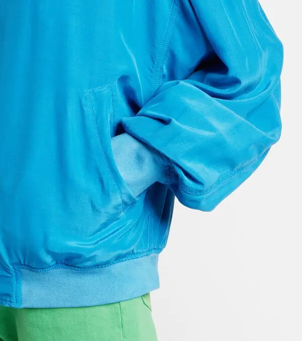 Versace Oversized Silk Poplin Blouson Jacket