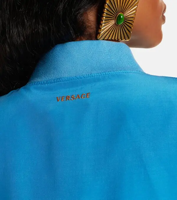 Versace Oversized Silk Poplin Blouson Jacket