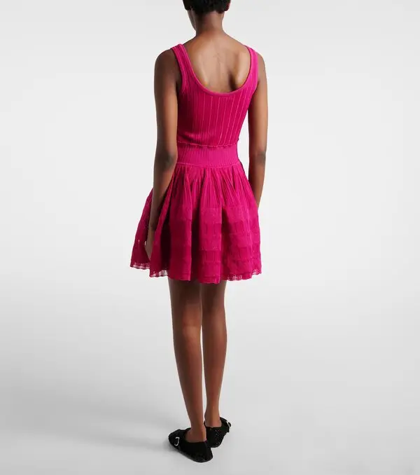 Alaïa Knitted Mini Dress - Purple