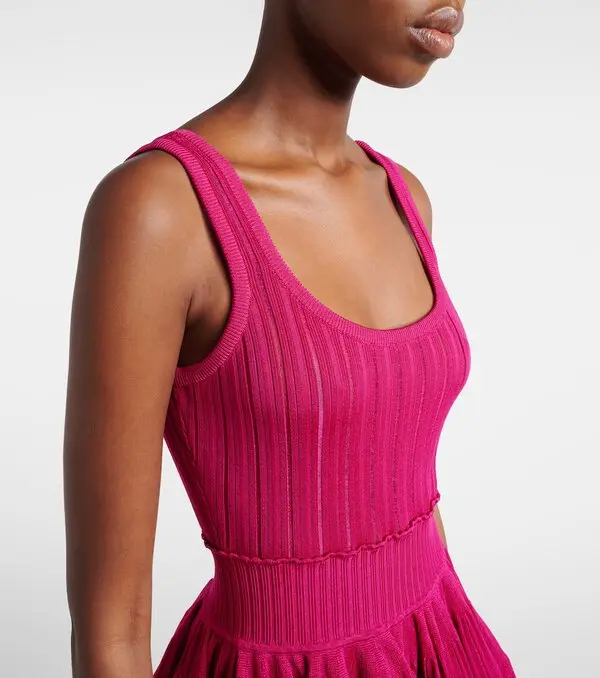 Alaïa Knitted Mini Dress - Purple